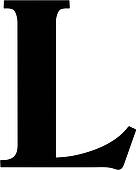Clip Art of , alphabet, capital, l, lettered, monogram, script ...